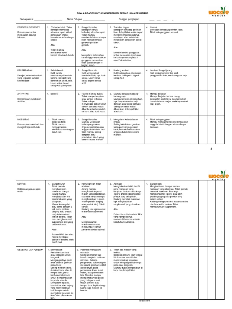 12 Braden Scale | PDF