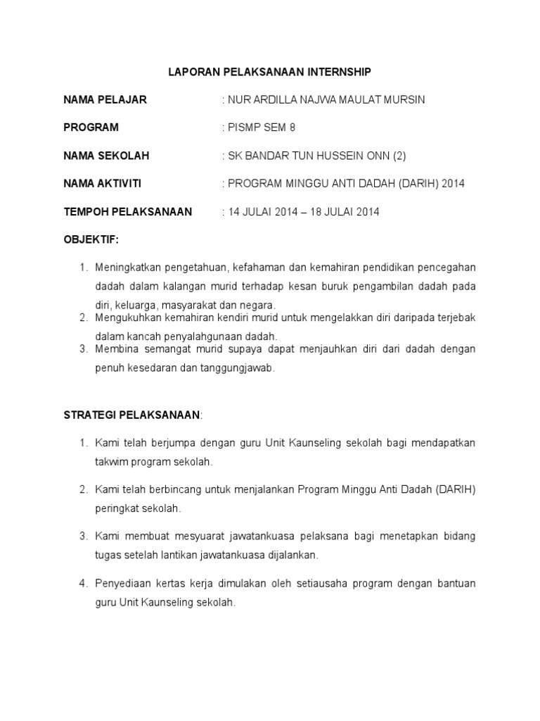 Laporan Internship | PDF