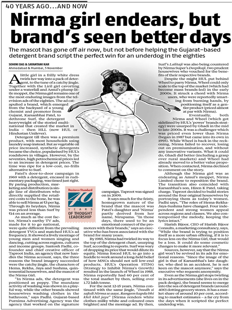 Nirma Girl Endears, But Brand's Seen Better Days | PDF | Brand | Cleaning