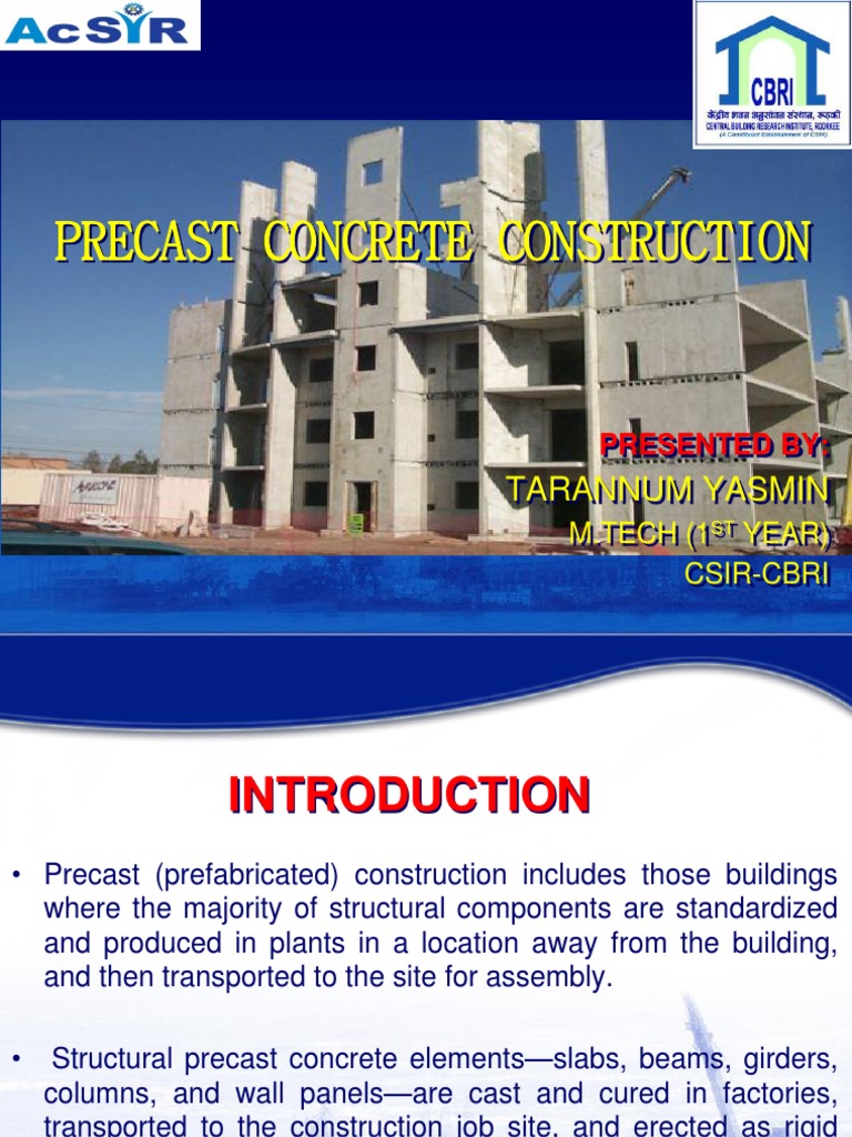 Precast Ppt | Precast Concrete | Prestressed Concrete