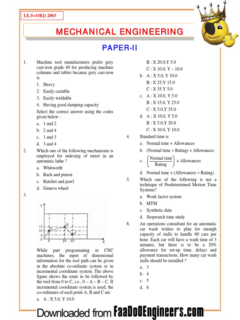 Mechanical Engineering MCQs | PDF | Gear | Stress (Mechanics)