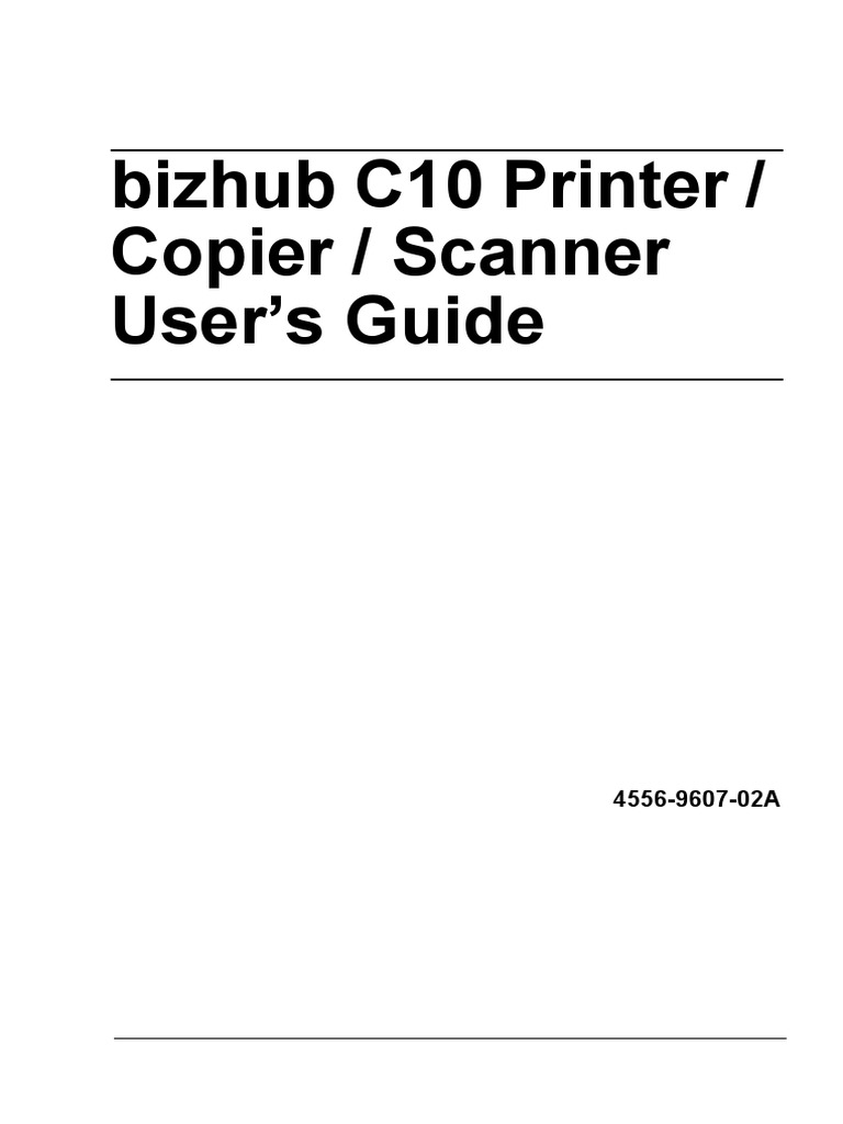 Bizhub C10 User Guide | PDF | Image Scanner | Fax