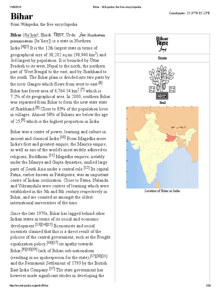Bihar - Wikipedia, The Free Encyclopedia | PDF | Sikhism | Religion And ...