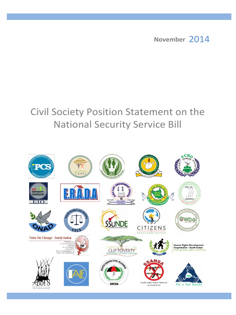 South Sudan Civil Society Position Statement On The National Security ...