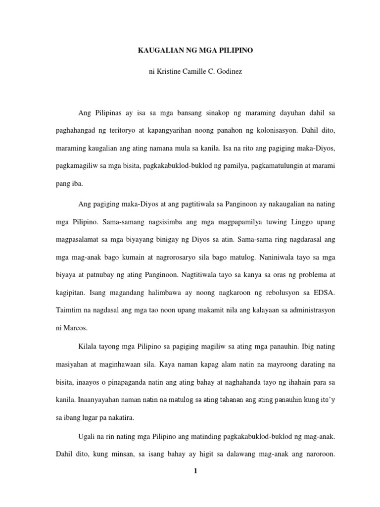 Kaugalian NG Mga Pilipino | PDF