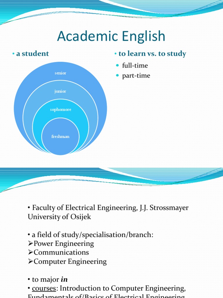 Academic English: A Student To Learn vs. To Study | PDF