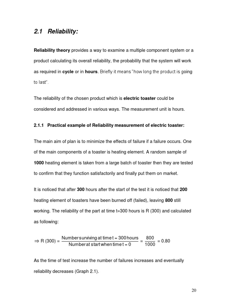 Reliability - Project | PDF | Reliability Engineering | Electrical ...