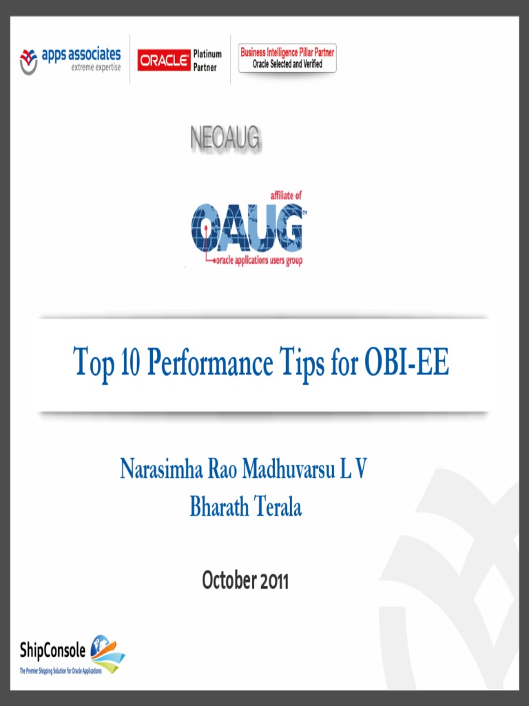 Top 10 Performance Tips For Obiee Neoaugoct11 | PDF | Oracle Database | Cache (Computing)