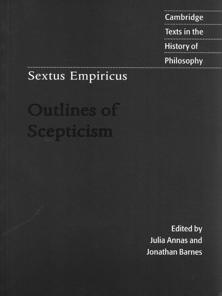Sextus Empiricus Outlines of Scepticism PDF | PDF
