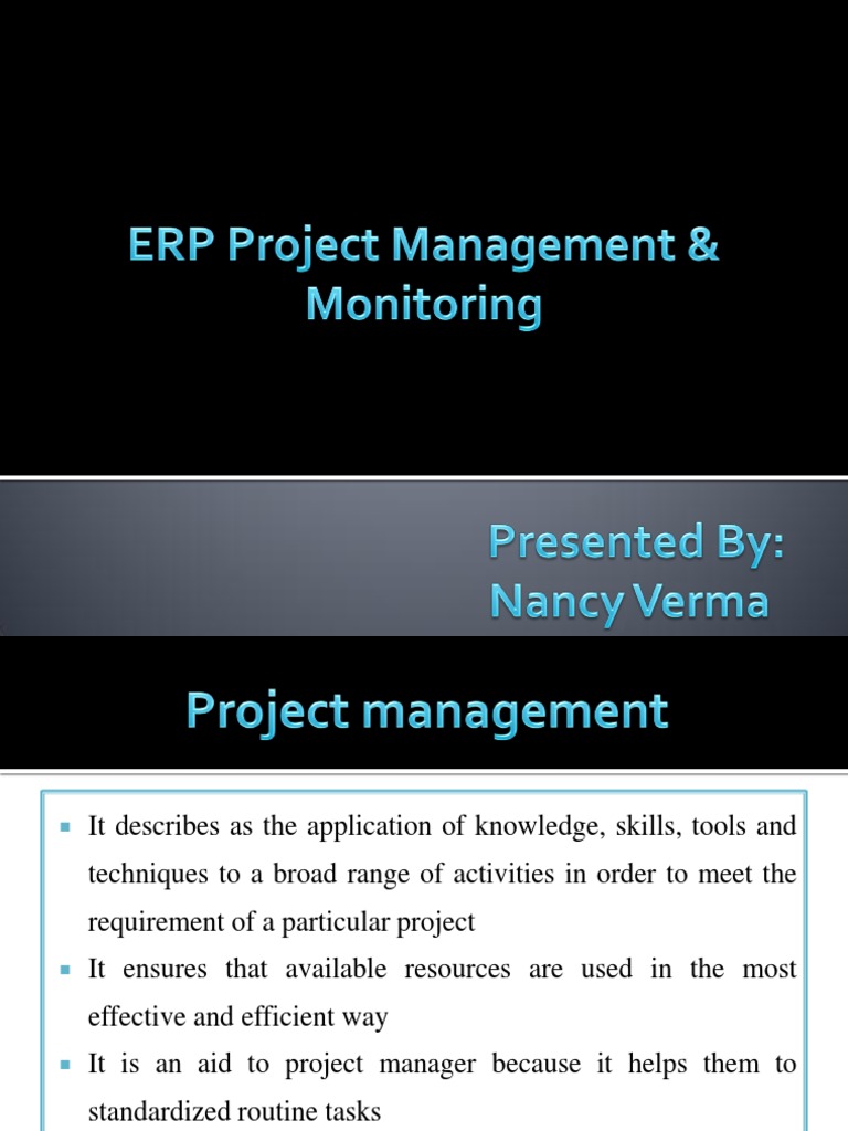 Erp Project Management and Monitoring | PDF | Enterprise Resource ...
