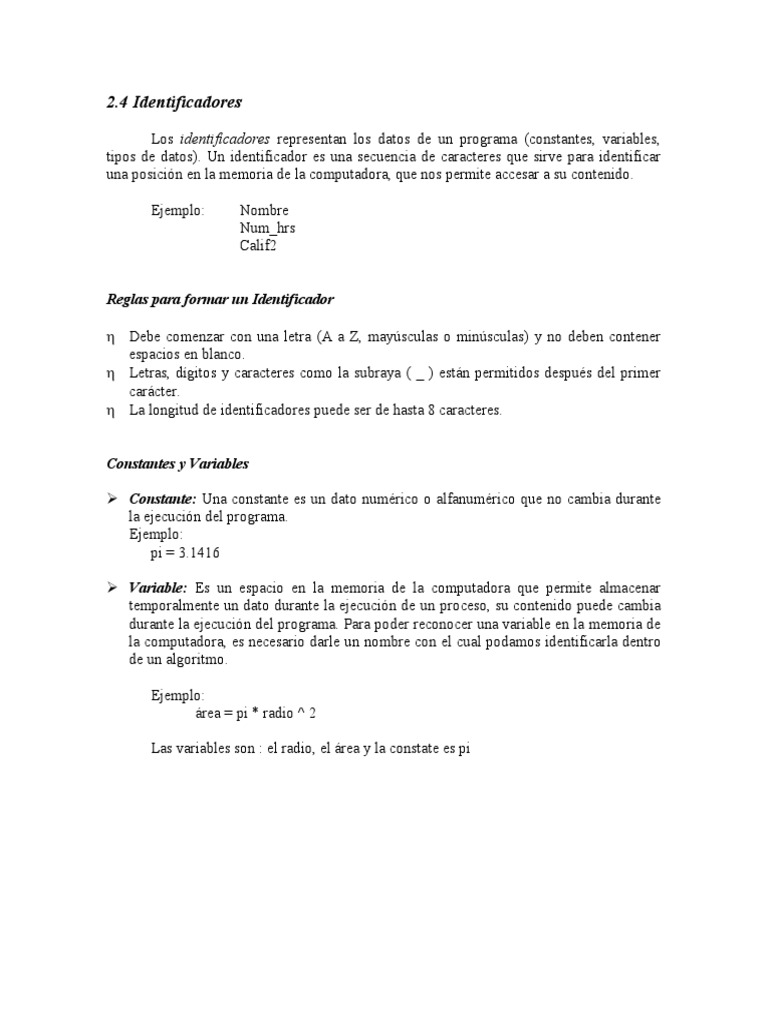 Algoritmos Teoria | PDF | Variable (informática) | Algoritmos