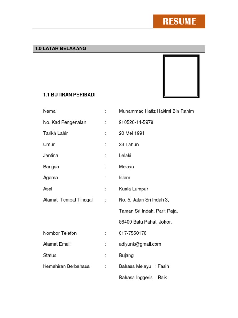FORMAT Resume IPG | PDF