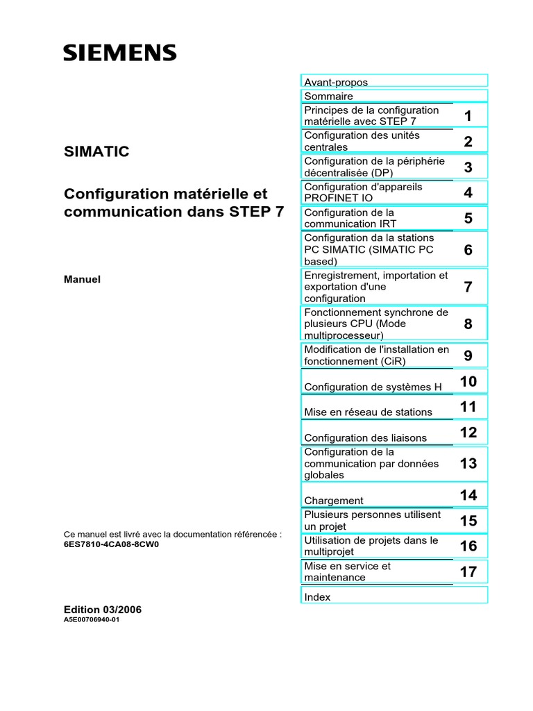 Configuration Matérielle Et Communication en Step7 | Download Free PDF ...