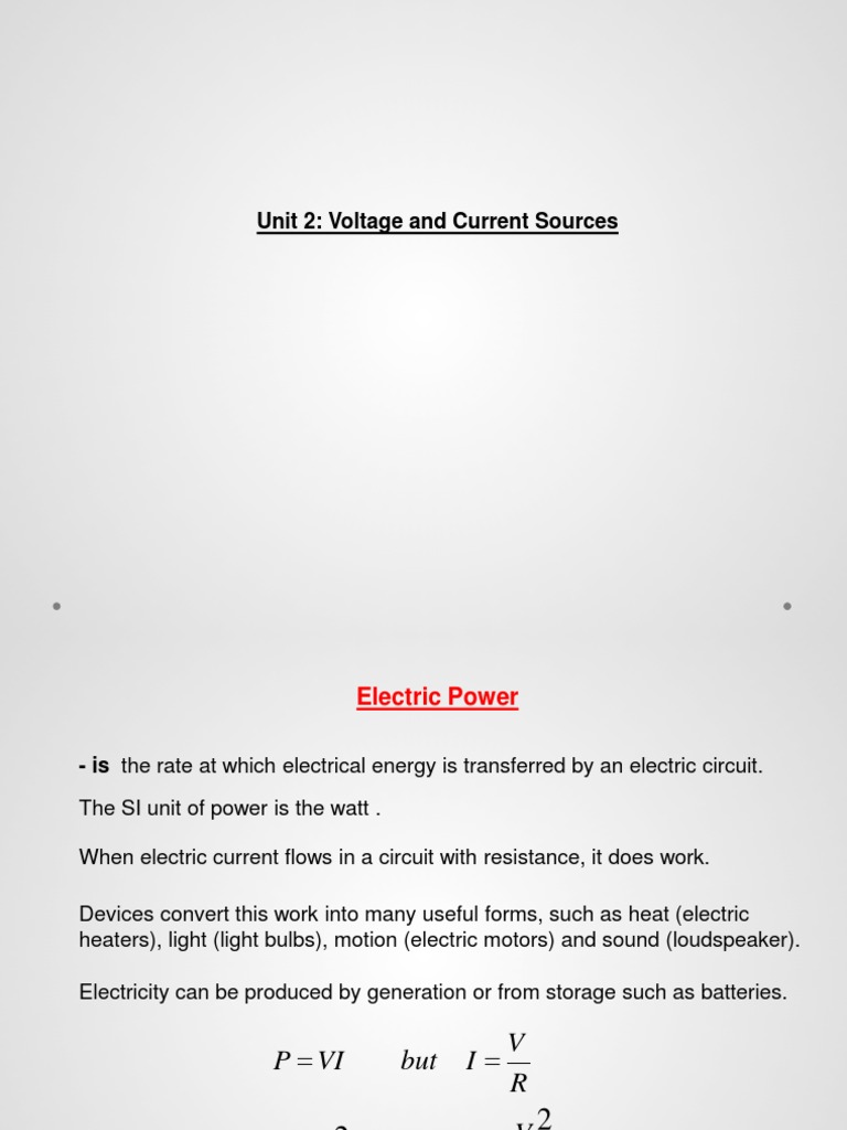 Understanding Voltage and Current Sources | PDF | Electrical Network ...