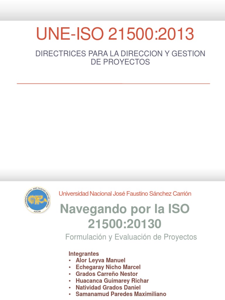 Guía para la dirección y gestión de proyectos según la norma internacional ISO 21500 | PDF ...