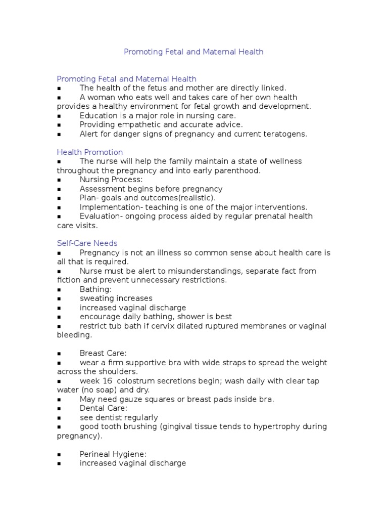 Promoting Fetal and Maternal Health | PDF | Pregnancy | Herpes Simplex