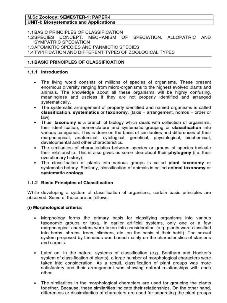 Zoology Classification Essentials | PDF | Taxonomy (Biology) | Species