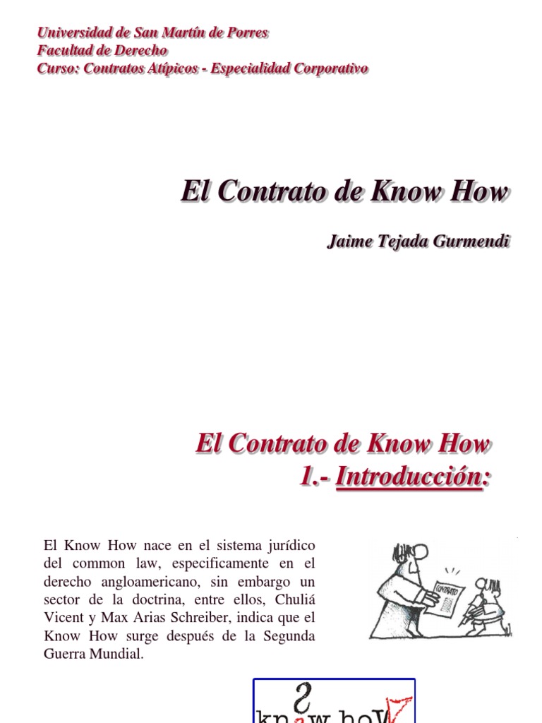 6ta Semana Contrato de Know How | PDF | Negocios