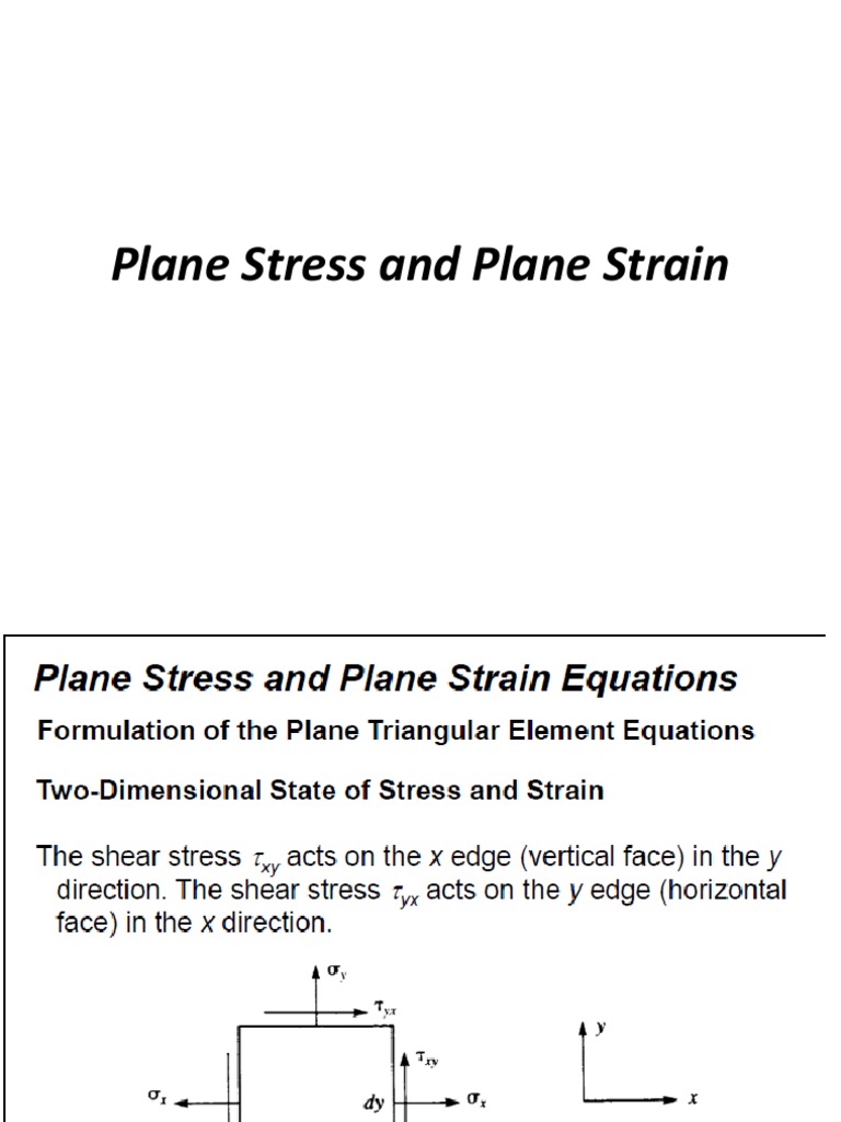 Plane Stress and Plane Strain | PDF