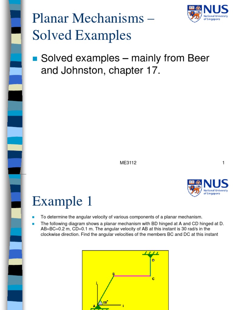 ME3112 8 Planar Mechanisms - Solved Examples_16102014133235158 ...