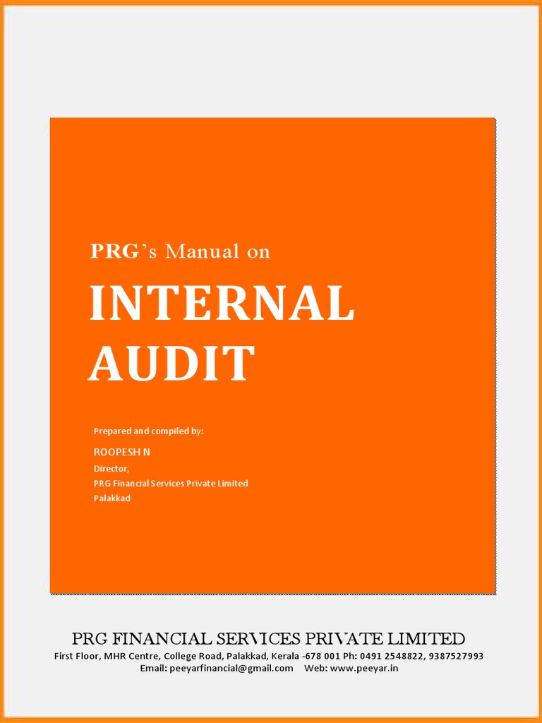 Internal Audit Manual | PDF | Cheque | Depreciation