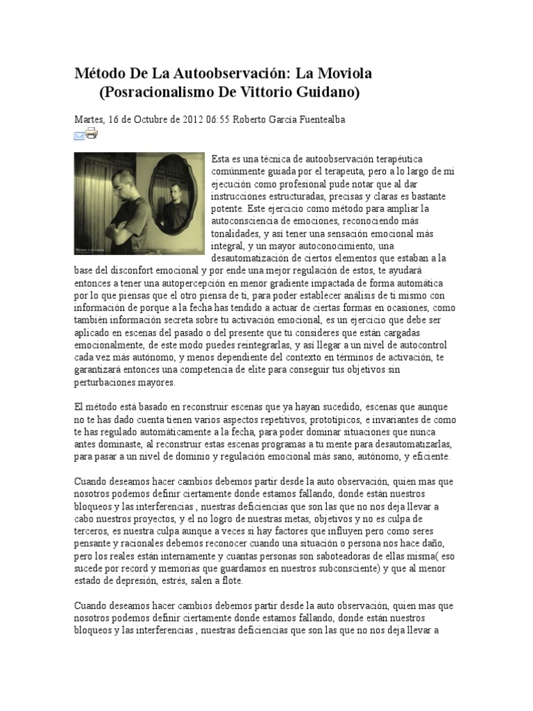 Método de La Autoobservación | PDF | Las emociones | Percepción