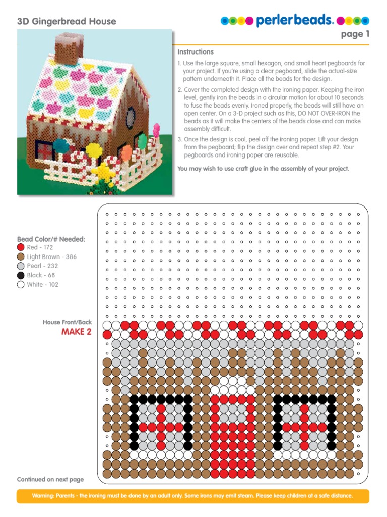 3D Gingerbread House | PDF | Yellow | Bead