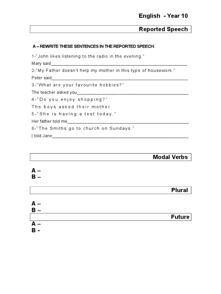 Year 10 English Exercises | PDF