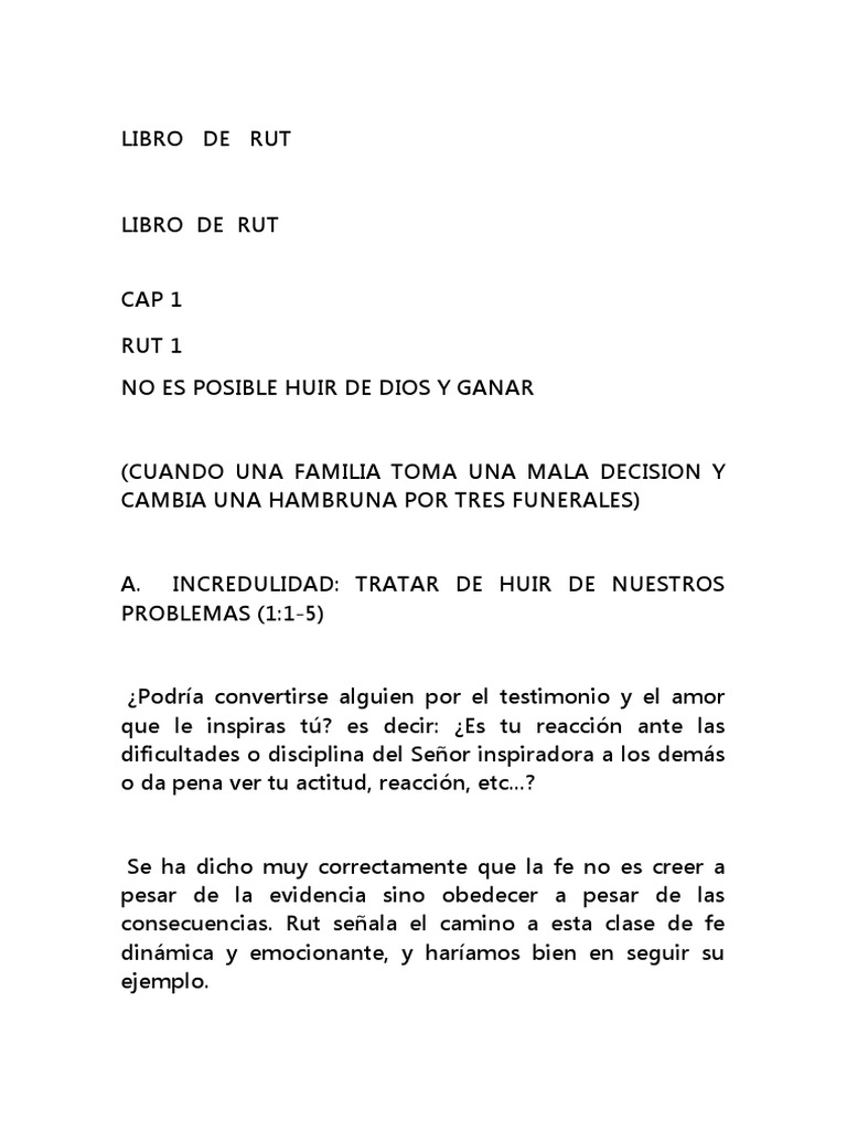 Estudio Del Libro de Rut | PDF | Libro de rut | Fe