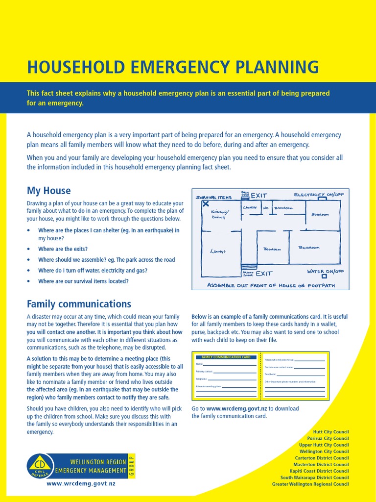 Household Planning Sheet | PDF | Emergency Management | Public Safety