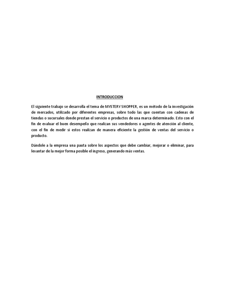 Cliente Misterioso o Cliente Incognito | PDF | Business | Marketing