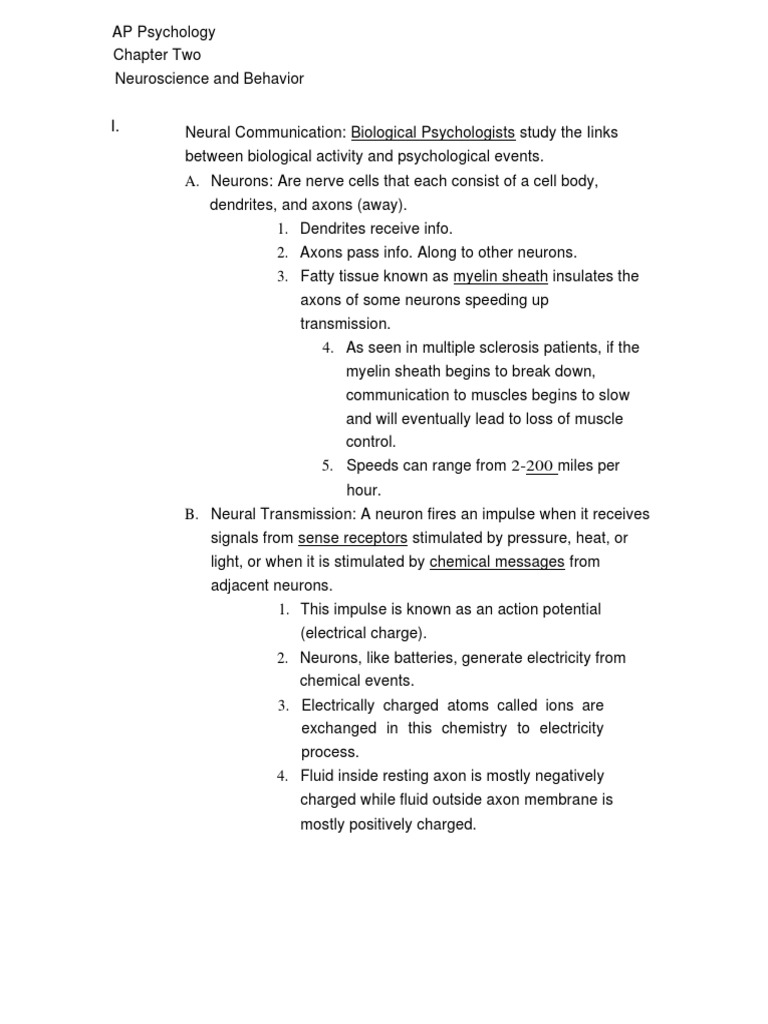 Chapter 2 AP Psychology Outline (Meyers Textbook) | PDF ...