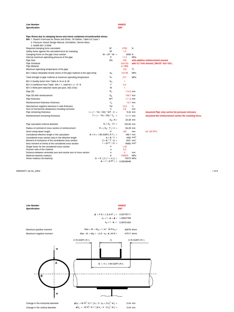 Clamping Force and Pipe Stress Analysis | PDF | Pipe (Fluid Conveyance ...