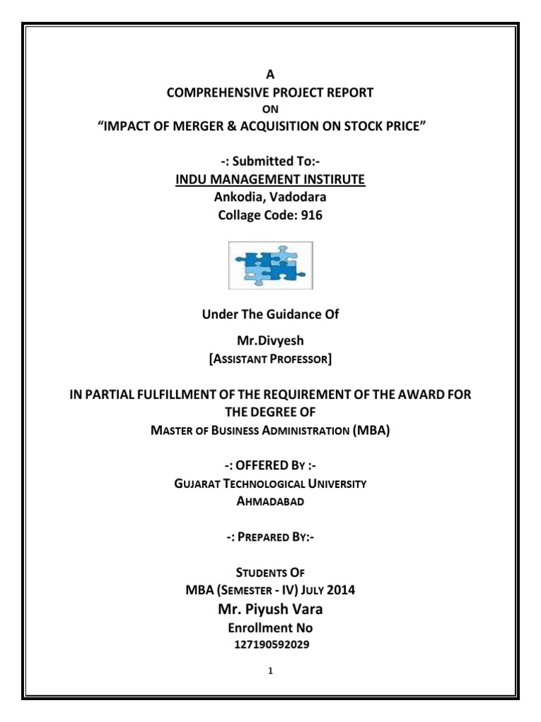 Impact of Merger & Acquisition On Stock Price | PDF | Statistical ...