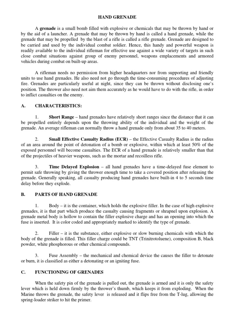 Hand Grenade | PDF | Explosive Material | Explosion