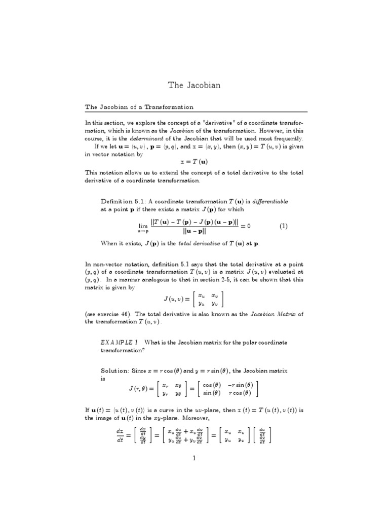 JACOBIAN | PDF | Determinant | Derivative