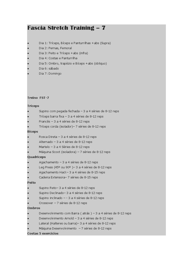 FST-7 Workout Plan Overview | PDF