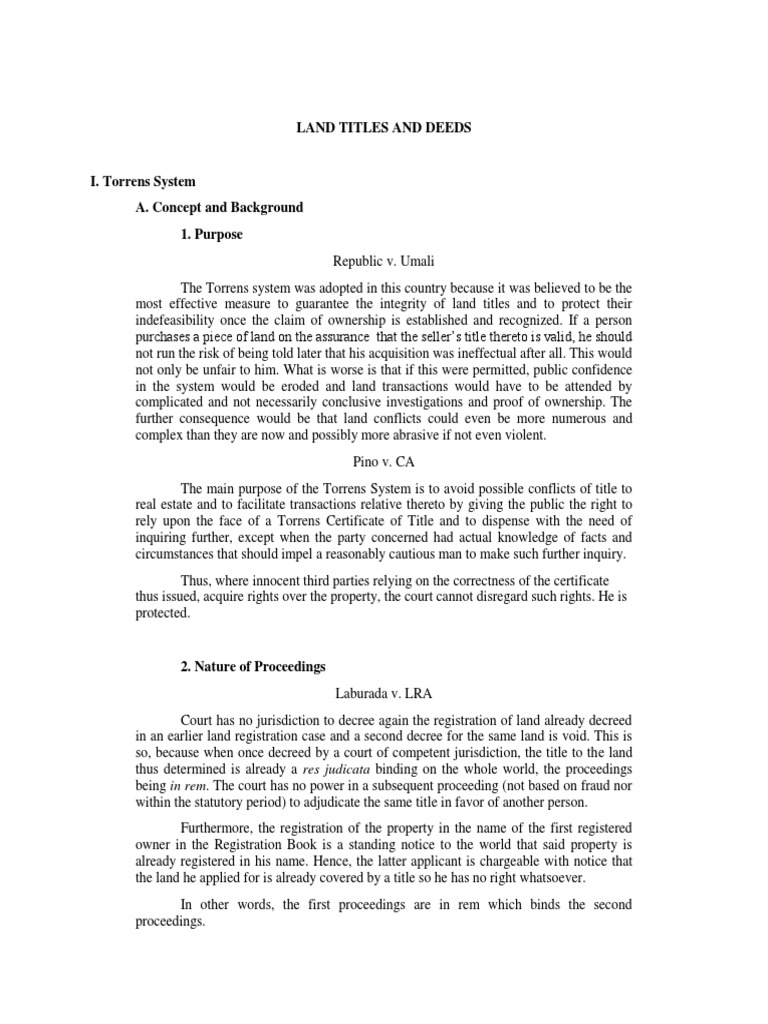 Land Titles and Deeds | PDF