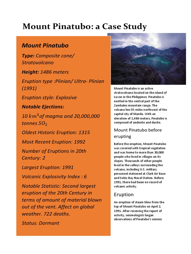 Mount Pinatubo Case Study ( Latest Eruption) | Download Free PDF ...