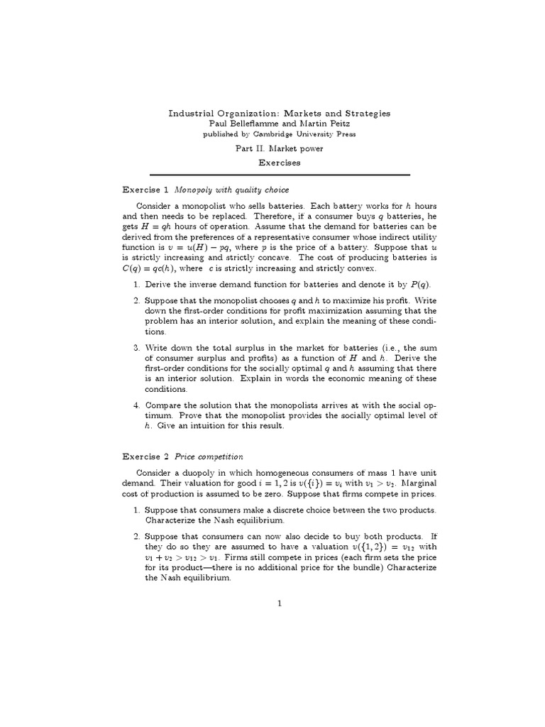 Exercises Part2 | PDF | Economic Equilibrium | Demand