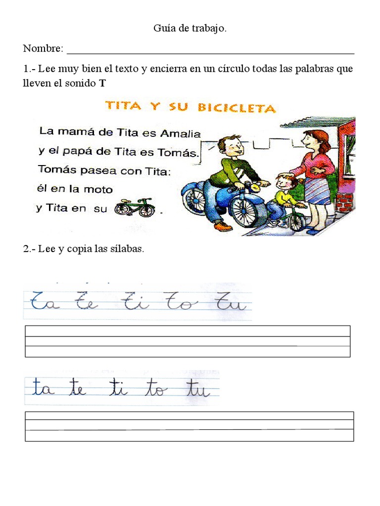 Guía Letra T | PDF