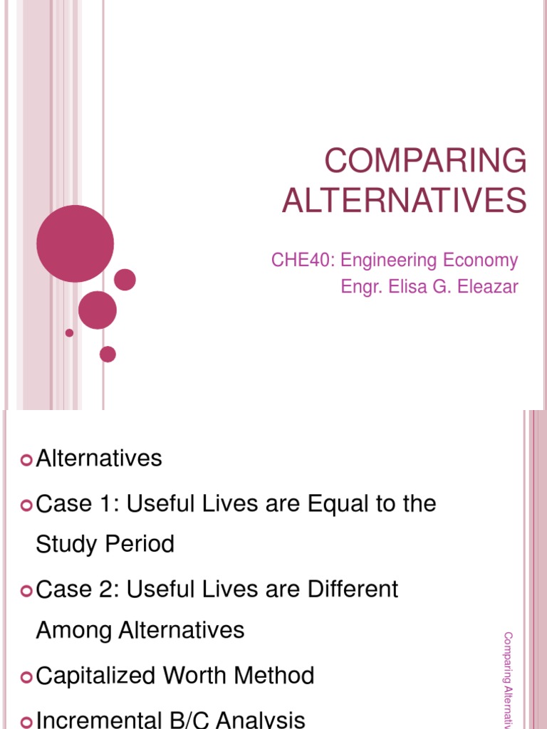 06 - Comparing Alternatives | Market Value | Investing