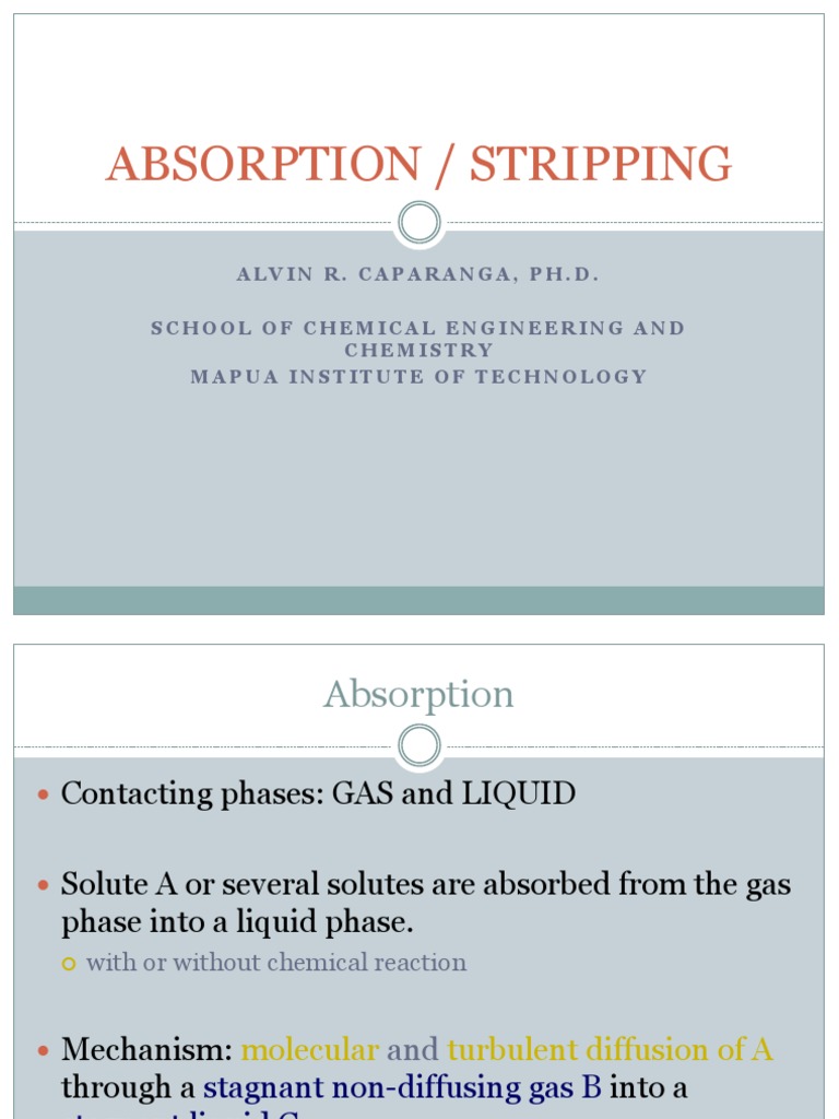 Design of Packed Column Absorbers | PDF | Gases | Phase (Matter)