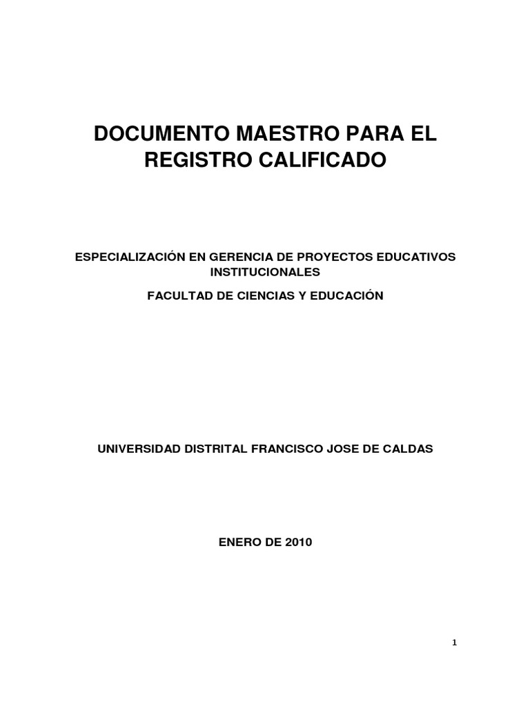 Documento Maestro para El Registro Calificado | PDF | Software ...