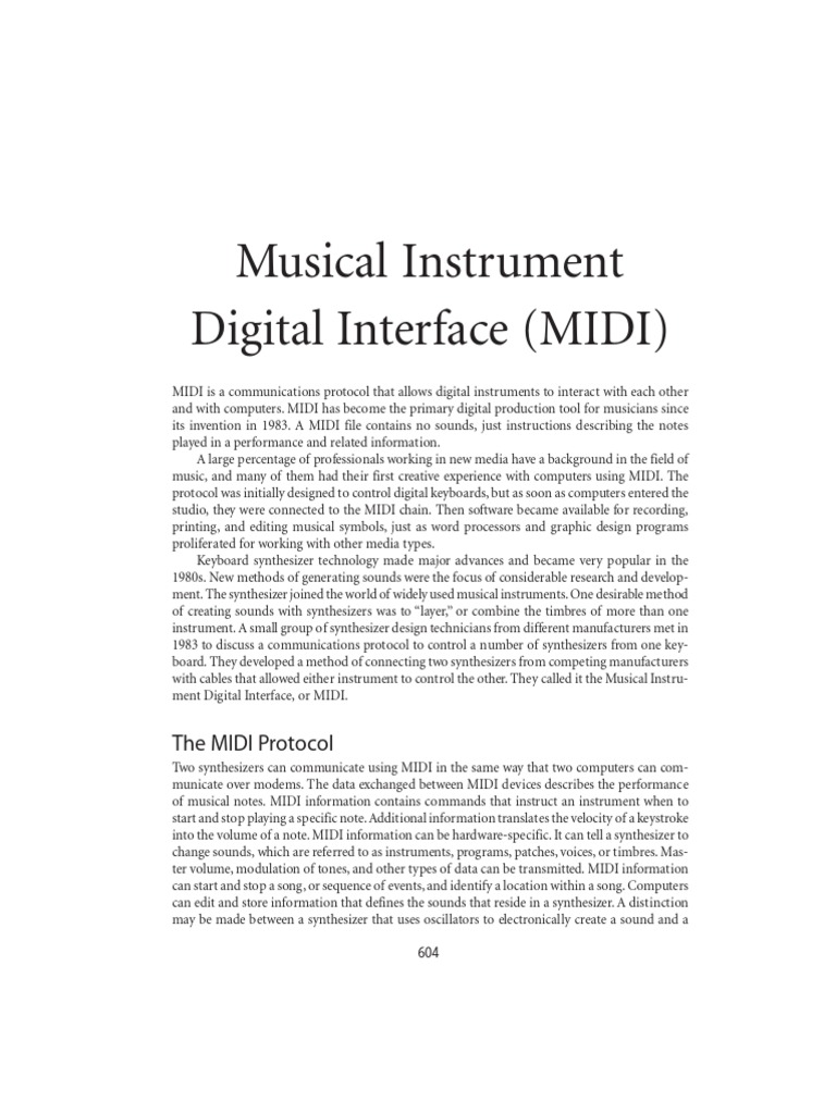 MIDI | PDF | Computers | Technology & Engineering
