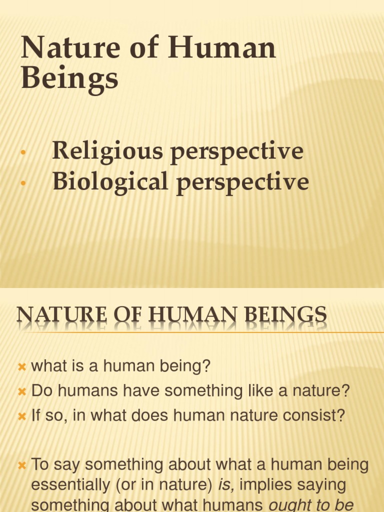 Nature of Human Beings | PDF | Human Nature | God
