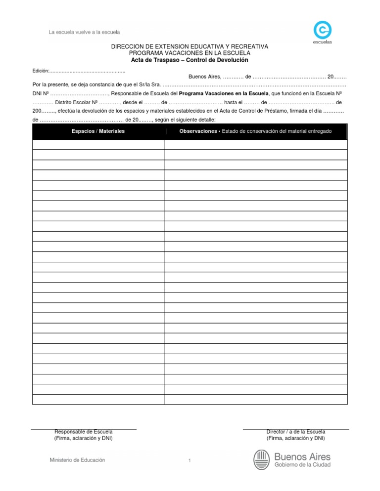 Acta Devolucion | PDF