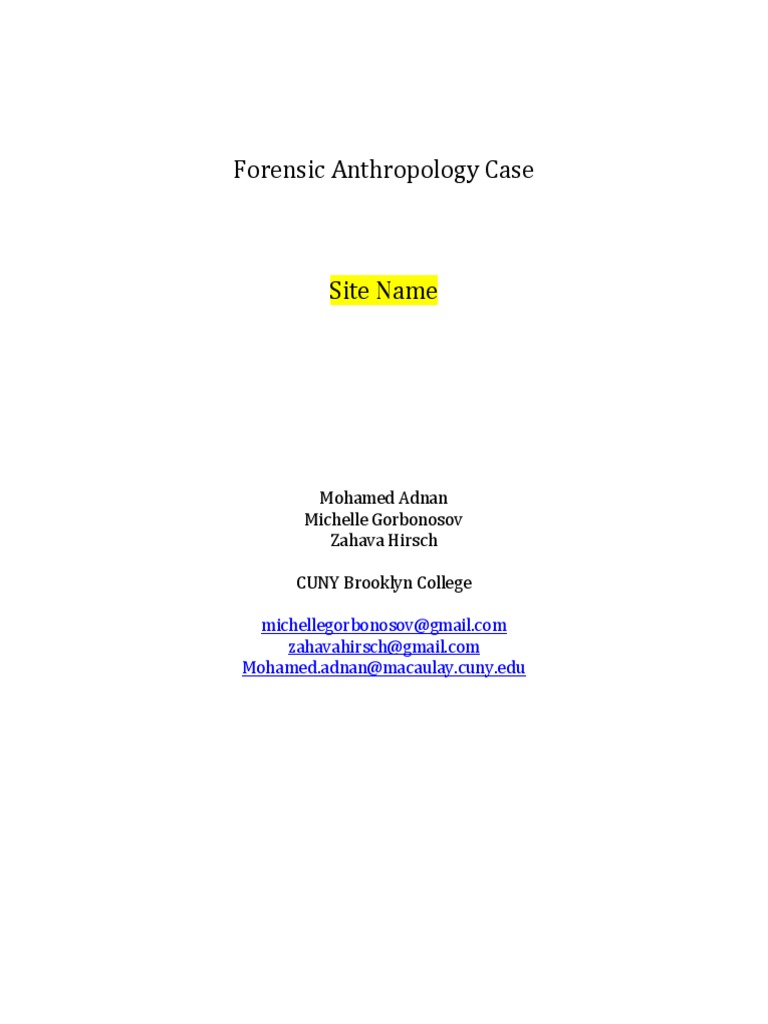 Forensic Anthropology Case Report | PDF | Skull | Pelvis