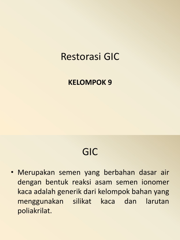 Restorasi GIC Belum Revisi | PDF