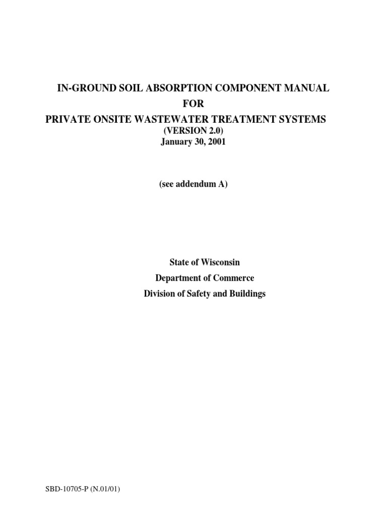 Wisconsin POWTS Soil Absorption Manual | PDF | Soil | Sewage Treatment
